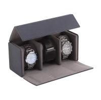 China Luxury Handmade 3 Slots PU Leather Watch Box with Velvet Lining OEM ODM Custom Logo for sale
