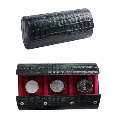 China Travel Luxury Leather Watch Boxes Customized Logo Leather Watch Cover Multifunction for sale