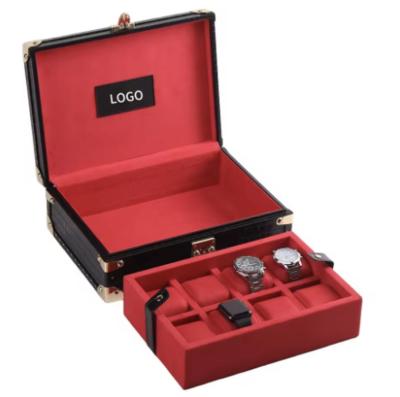 China Custom Luxury PU Leather 8 Slots Watch Storage Box Leather Wristwatch Case FCC RoHS for sale