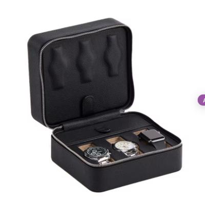 China Handmade 6 Slot PU Leather Watch Storage Box Protective Leather Watch Holder Box for sale