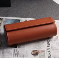 China Luxurious Leather Watch Storage Organizer Travel Watch Rolls With Houndstooth Cloth for sale