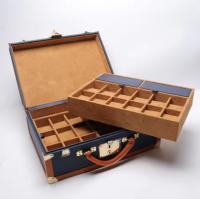 China Custom Color Handmade Leather Watch Box Luxury High End Leather Watch Briefcase Box for sale