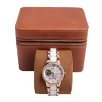 China Custom Brand Genuine Leather Watch Boxes Fully Customized Leather Watch Case Holder for sale