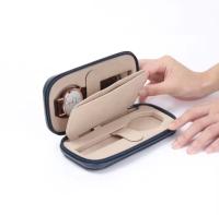 China Custom Logo Leather Watch Boxes Handmade Luxury Style Leather Zipper Travel Case for sale