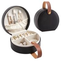 China Scratch Proof Luxury PU Leather Velvet Lined Jewelry Box Ring Earring Necklace Organizer for sale