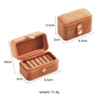 China Custom Soft Flannel Romantic Sweet Wedding Engagement Ring Box Portable Mini Jewelry Gift Case for sale