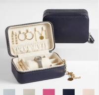 China Portable Zipper Jewel Case Necklace Ring Jewellery StorageVelvet Handmade Jewelry Box for sale