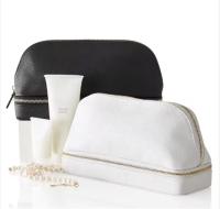 China Leather Zipper Mirror Makeup Brush Cosmetic Storage Travel Jewelry Organizer Gift Bag for sale