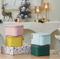 China Custom Size Zip Travel Leather Jewelry Boxes Ring Necklace Storage Gift Packaging for sale