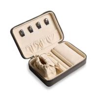 China Custom Luxury Leather Jewelry Boxes Organizer Zipper Jewelry Travel Case For Women for sale