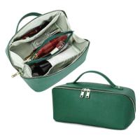 China Custom Logo Saffiano Leather Cosmetic Cases Luxury Beauty Essentials Case For Ladies for sale