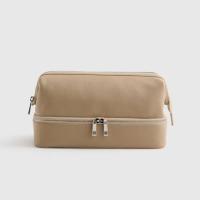 China Women Travel Leather Cosmetic Cases Large Capacity Dual Compartment Water Resistant for sale