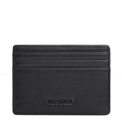 China Customized Genuine Leather Card Holder Fashion Style Leather Card Wallet for sale