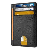 China Custom Size Leather Business Card Case Carbon Fiber Blocking Coin And Card Holder for sale