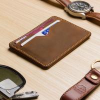 China Custom Front Pocket Slim Credit Card Holder Wallet Rfid Blocking Pu Leather Card Case for sale