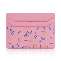 China Minimalist Design PU Leather Business Card Holder Wallet Men Women Custom Pattern for sale