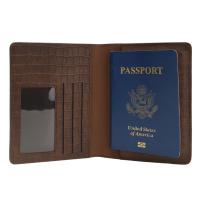 China RFID Blocking Passport Cover Retro Aged Style PU Leather Travel Passport Wallet for sale