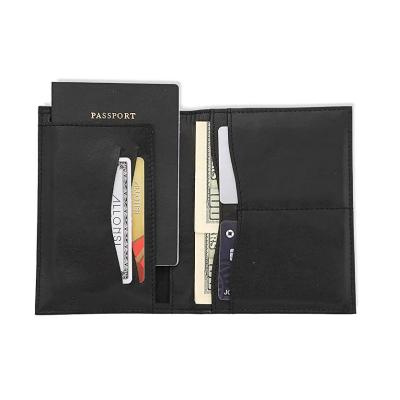 China OEM PU Leather Passport Cover Slim Organizer Business Holiday Travel Wallet Custom Color for sale