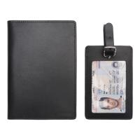 China Customized PU Leather Travel Passport Cover Gift Set RFID Personalized Passport Holder for sale
