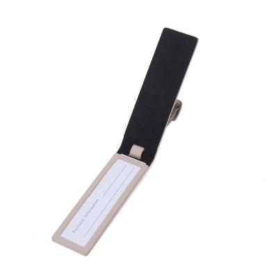 China Custom Logo PU Leather Luggage Tags Name ID Label Baggage Identifier Water Resistant for sale