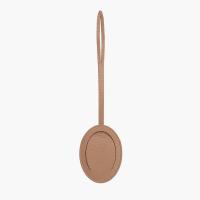 China OEM PU Leather Luggage Tags Oval Shape Custom Logo Suitcase Name Tags for sale