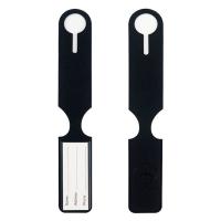 China Travel Boarding PU Leather Name ID Address Holder Portable Suitcase Identifier Label for sale