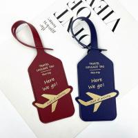China Bulk Blank PU Leather Luggage Tags Privacy Protection Airline Baggage Name Tags for sale