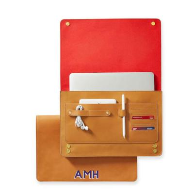 China Multifunction Business Laptop Sleeve Bag Leather Laptop Cover With Card Holder for sale