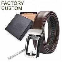 China Custom Color Fit Men Genuine Leather Belt Automatic Buckle Belt Modern Style for sale