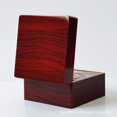 China Watch packaging box, high-end solid wood piano baking paint watch storage box, in stock red wood grain jewelry packaging customization for sale
