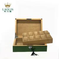 China High end green painted wooden 10 seater green water ghost watch storage box gift packaging watch gift box environmentally friendly material for sale