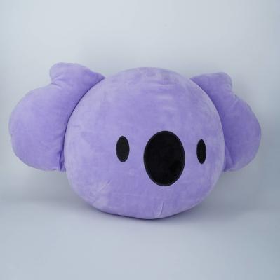 China Organic Cotton Animal Stuffed Pillow Koala Plush Pillow Toys Custom Color for sale