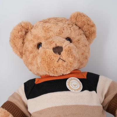 China Different Colors Teddy Bear Long Plush Toy With Knit T Shirt Small Bear Stuffed Animal for sale