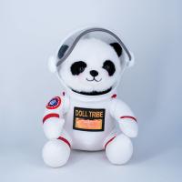 China Custom Design Panda Bear Soft Plush Toys Cute Stuffed Animal Panda With Plastic Helmet for sale