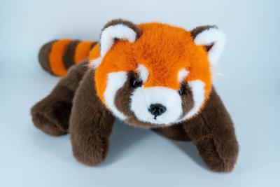 China 30cm Simulation Stuffed Toys Prone Posture Red Panda Plush Doll Suspension Design for sale