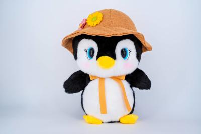 China Low MOQ PP Cotton Soft Penguin Plush Toy Cute With Yellow Hat Multiple Sizes for sale