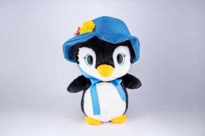 China PP Cotton Kawaii Cartoon Soft Plush Toys Penguin Stuffed Animals With Flower Hat OEM for sale