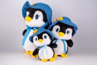 China Custom Logo 30cm Cute Penguin Stuffed Animal Plush Toy With Hat Backpack for sale