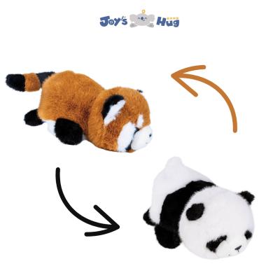 China Dual Sided Original Reversible Plushie Raccoon And Panda Bear Transformable Plush Toys for sale