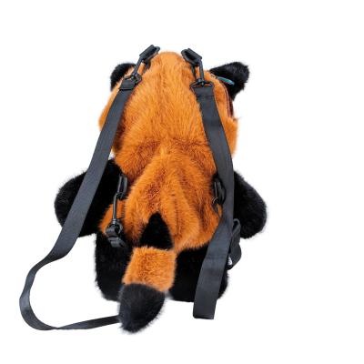 China Kawaii Cute Red Plush Backpack Toy Stuffed Animal Panda Plushie Backpack Low MOQ for sale