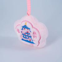 China Kawaii Pink Flower Plush Keychain Adorable Floral Stuffed Keyring Toy Customized Size for sale