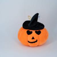 China 30cm Cute Halloween Soft Pumpkin Plush Toy With Black Hats Festival Decorations for sale