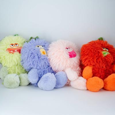China PP Cotton Fruit And Vegetable Monster Plush Toy with Sausage Mouth Customized Images for sale