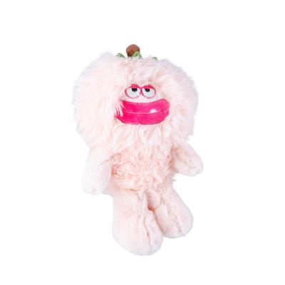 China Washable Comfortable Peach Monster Plush Toys Doll Long Hair With Lint Free Fabrics for sale