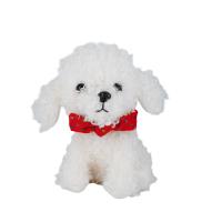 China 23cm Super Kawaii Simulation Stuffed Toys Adorable Plush Teddy Bear Dog With Bow for sale