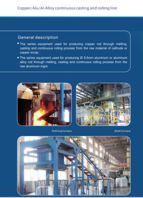 China Copper,Alu,Al-Alloy continuous casting and rolling line for sale