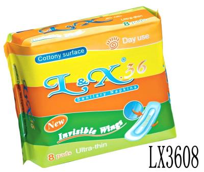China 240mm Organic Sanitary Pads Cotton Soft Sanitary Pads With Invisible Wings ISO9001 for sale
