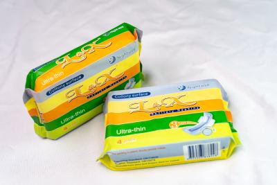 China 283mm Disposable Lady Sanitary Napkin 4 Pads Per Pack Ultra Thin Absorbent Leak Proof Suitable for Sensitive Skin for sale