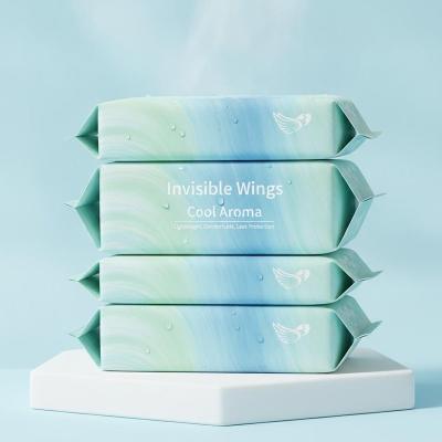 China Cotton Women Sanitary Napkins Offering Invisible Wings Cool Aroma Fragrance Lightweight Comfortable and Leak Protection for sale
