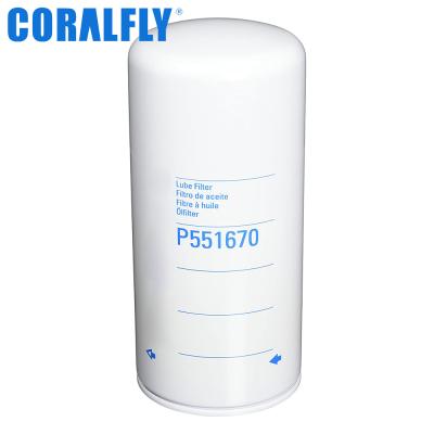 China Tractor P551670 For CORALFLY Oil Filter For CUMMINS 3313279 for sale